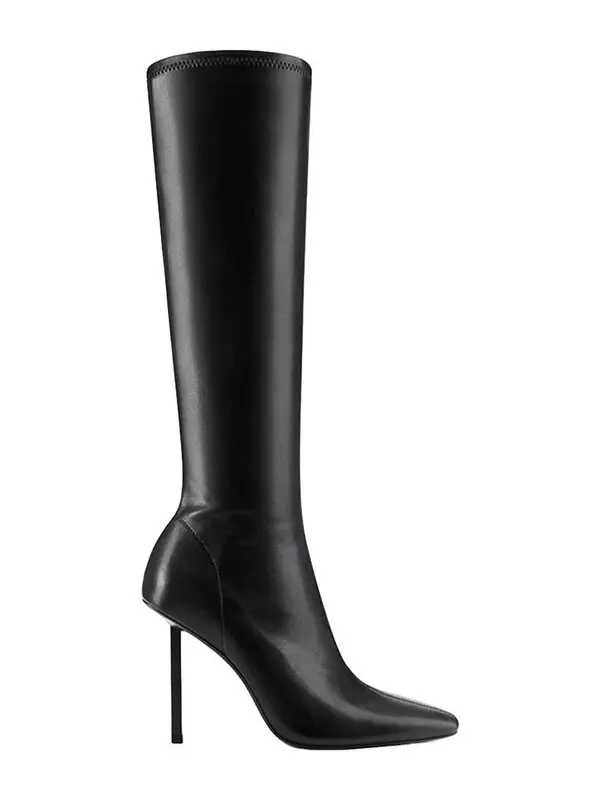 FEMME Whistler Knee-high Stretch Boot With Metal-plated Heel - Black