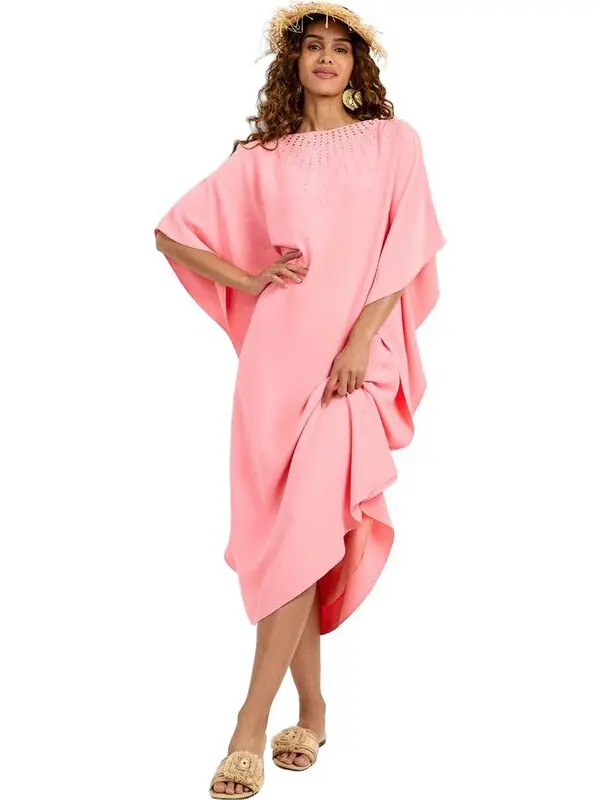 Trina Turk Neena Embellished Caftan Dress - Sunset Sorbet