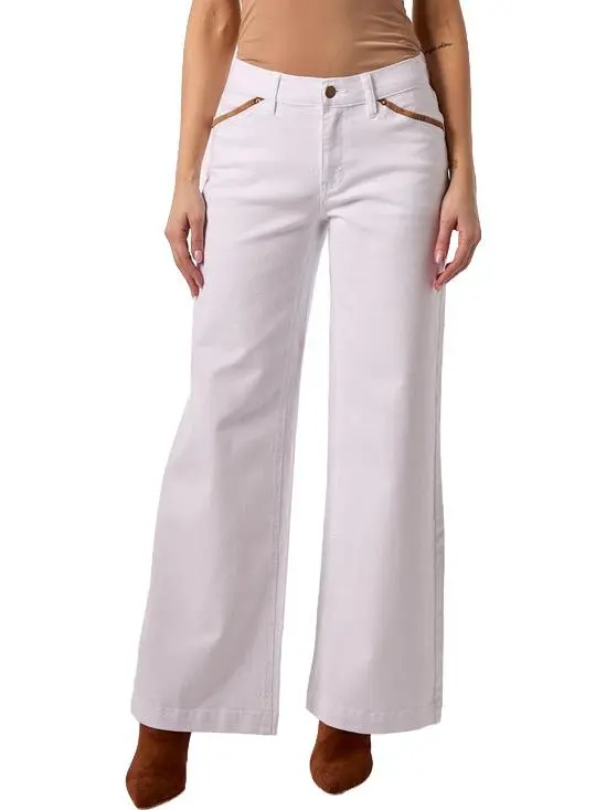 BLUE REVIVAL Sadie Mid Rise Wide Leg Jeans - White