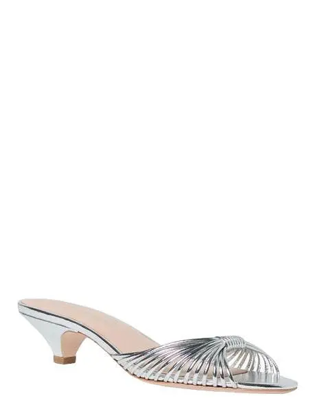 LOEFFLER RANDALL Dixie Kitten Heel Slide Sandal - Silver