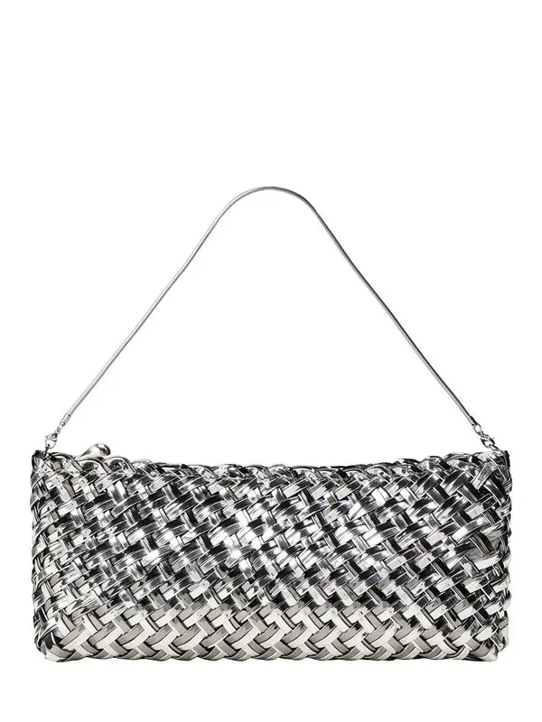 NAGHEDI Gala Metallic Clutch - Pewter