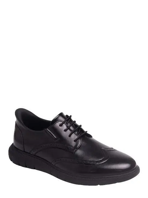 MARC JOSEPH NEW YORK Hill Street Leather Wingtip Oxford With Hands-free Technology - Black Napa Leather/black