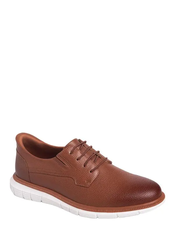 MARC JOSEPH NEW YORK Cloud Street Leather Plain Toe Oxford - Cognac Grainy Leather