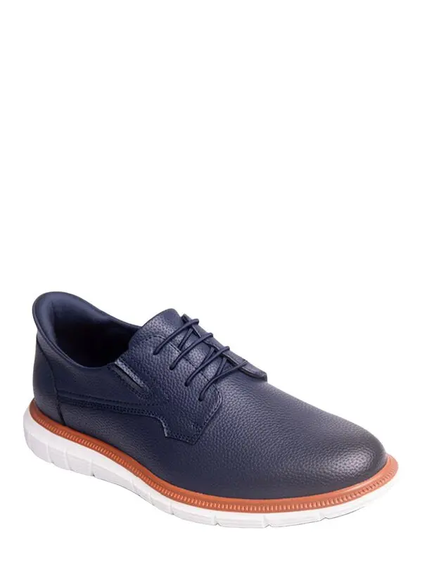 MARC JOSEPH NEW YORK Cloud Street Leather Plain Toe Oxford - Navy  Grainy Leather