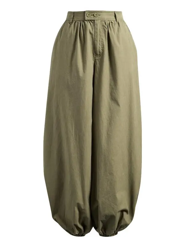 Topshop Ripstop Cotton Balloon Pants - Khaki
