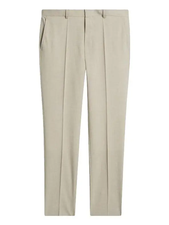 BOSS Genius Slim Fit Wool Blend Mélange Dress Pants - Open Beige