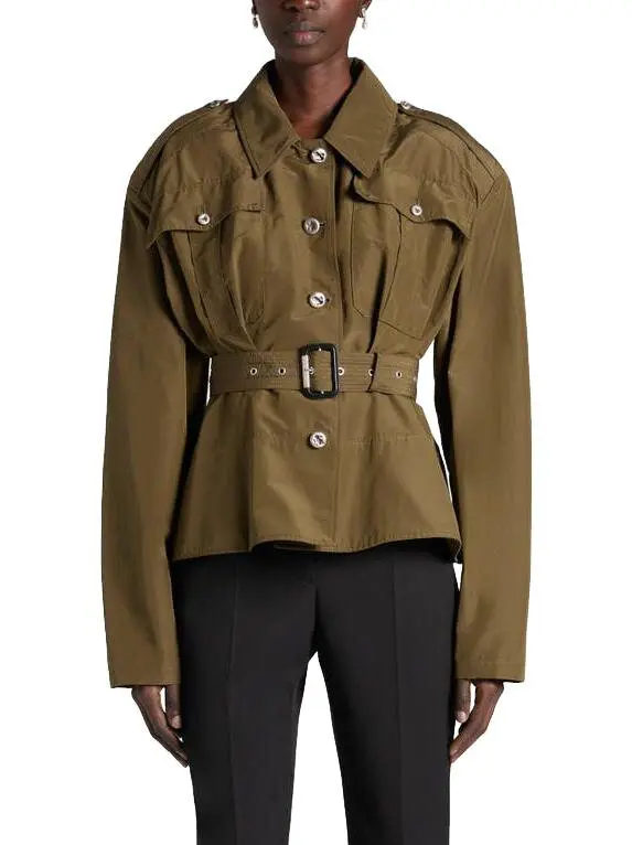 Alexander McQueen Belted Utility Jacket - Woodland Green