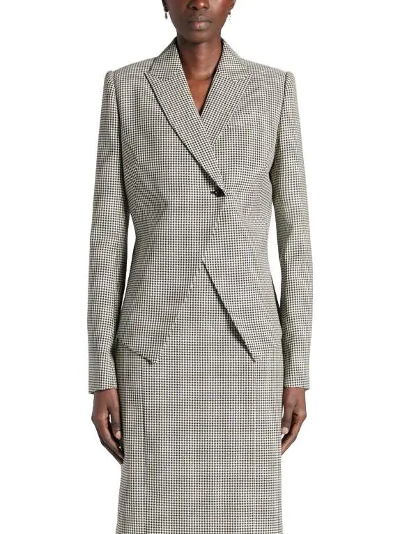 Alexander McQueen Houndstooth Wool Jacket - Black/ivory