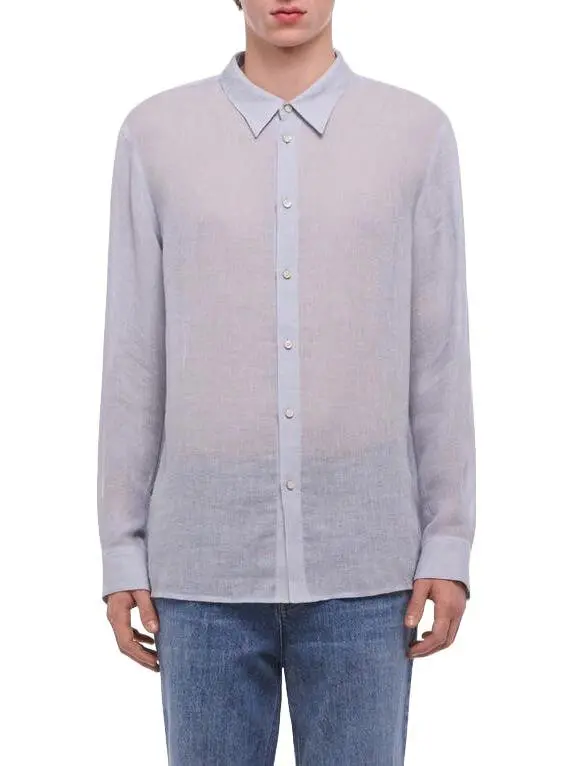 Helmut Lang Relaxed Fit Linen Gauze Button-up Shirt - Pacific