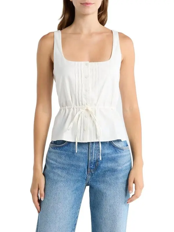 REFORMATION Elowen Poplin Top - White