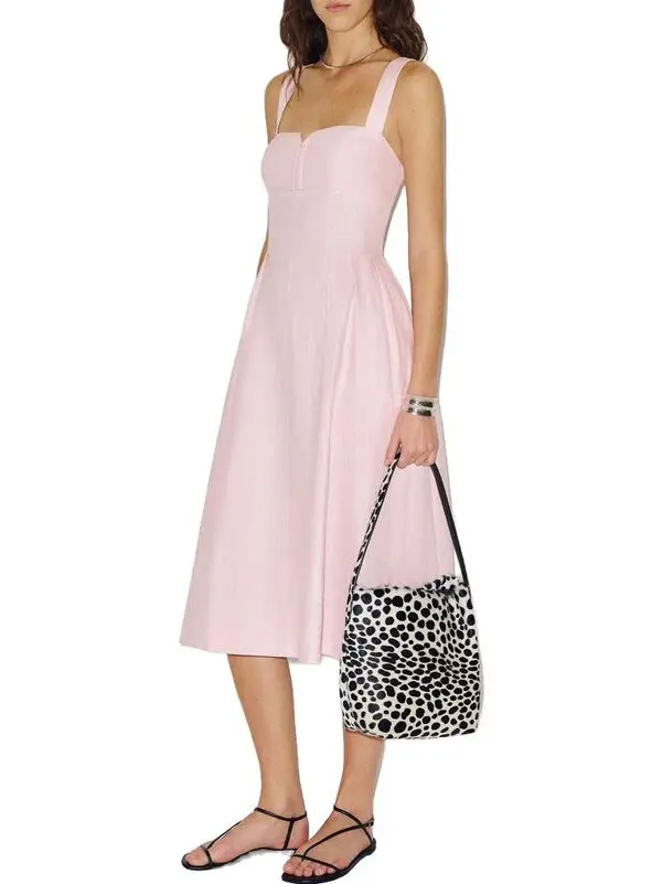 REFORMATION Roma Linen Midi Sundress - Cherry Blossom