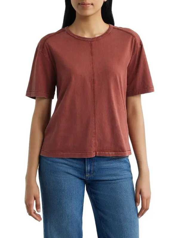 CITY BLUES Acid Wash T-shirt - Paprika