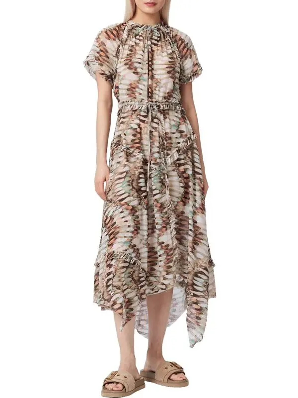 ALLSAINTS Lamaia Handkerchief Cotton Midi Dress - Oceano Soft Pink