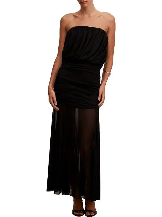 EVER NEW Bandeau Draped Maxi Dress - Black