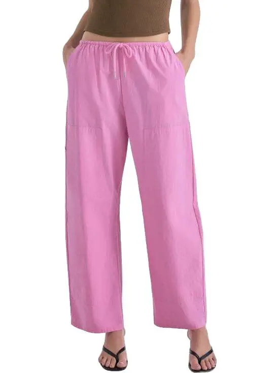 PISTOLA Theo Cotton Drawstring Pants - Azalea