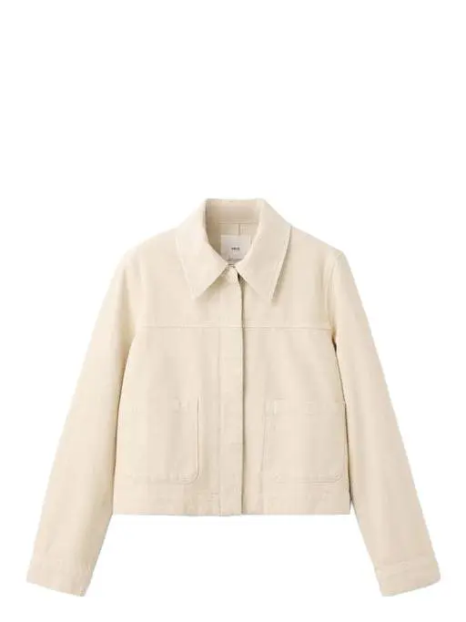Mango Cotton Denim Trucker Jacket - Vanilla
