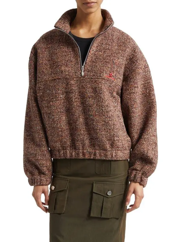 SHUSHU/TONG Flecked Half Zip Sweater - Variedness