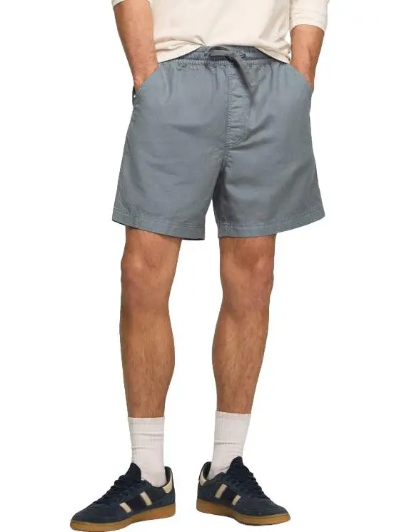 Lucky Brand Linen & Cotton Pull-on Shorts - Flint Stone