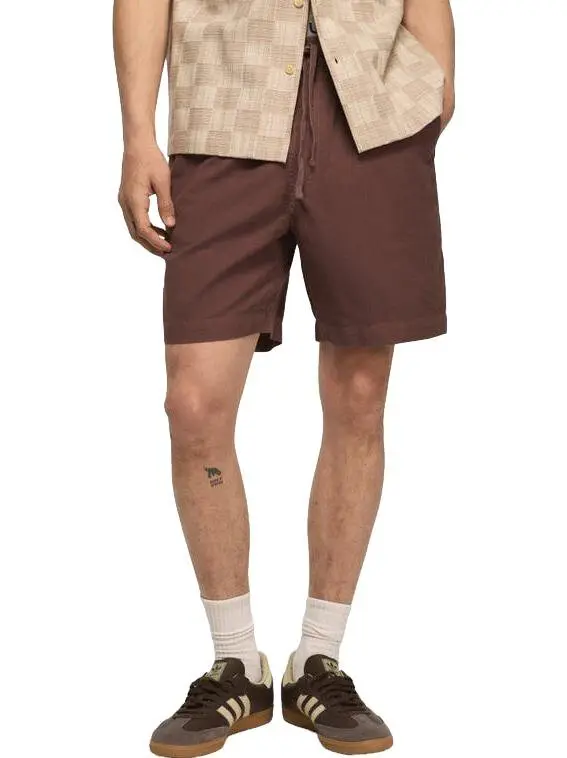 Lucky Brand Linen & Cotton Pull-on Shorts - Peppercorn