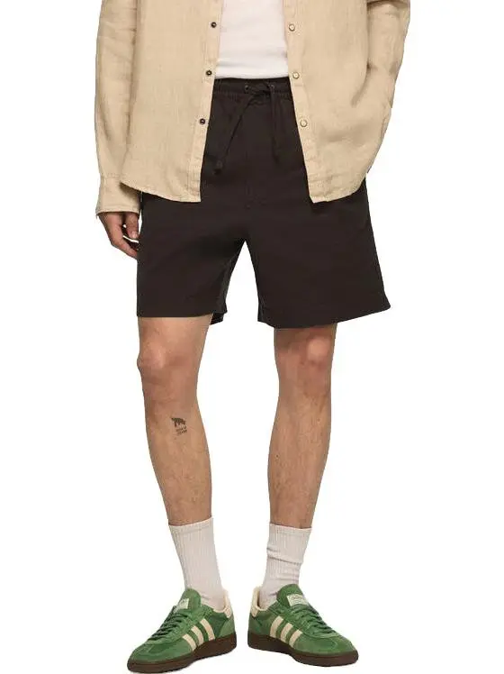 Lucky Brand Linen & Cotton Pull-on Shorts - Raven