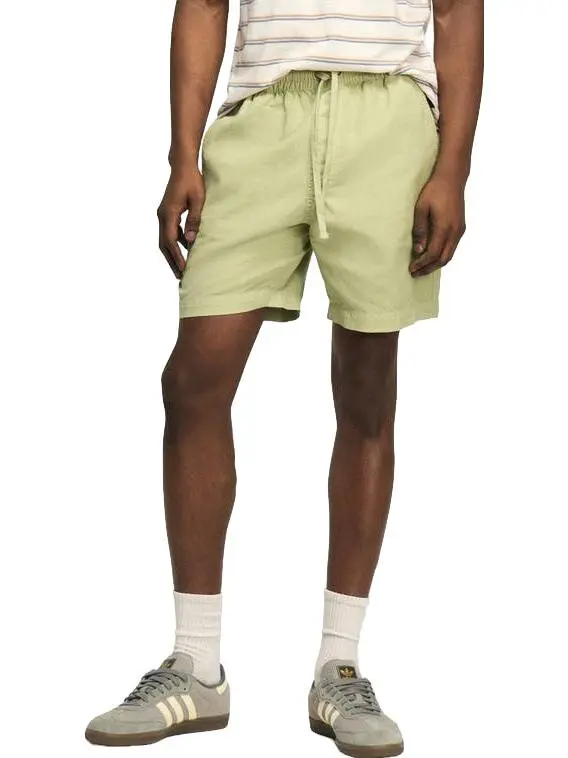 Lucky Brand Linen & Cotton Pull-on Shorts - Sea Spray