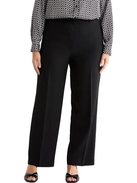 KASPER Gracie High Rise Straight Leg Pants - Black