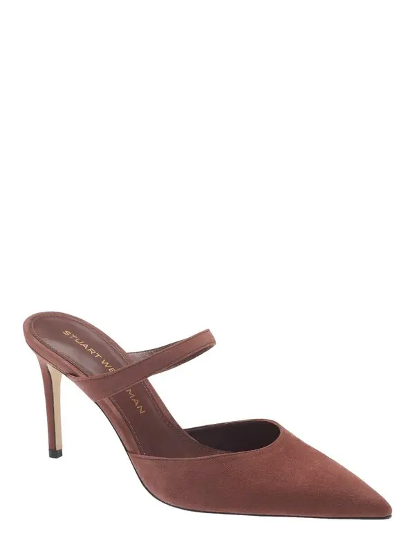 STUART WEITZMAN Power Mule 85 Stiletto Pumps - Brownstone