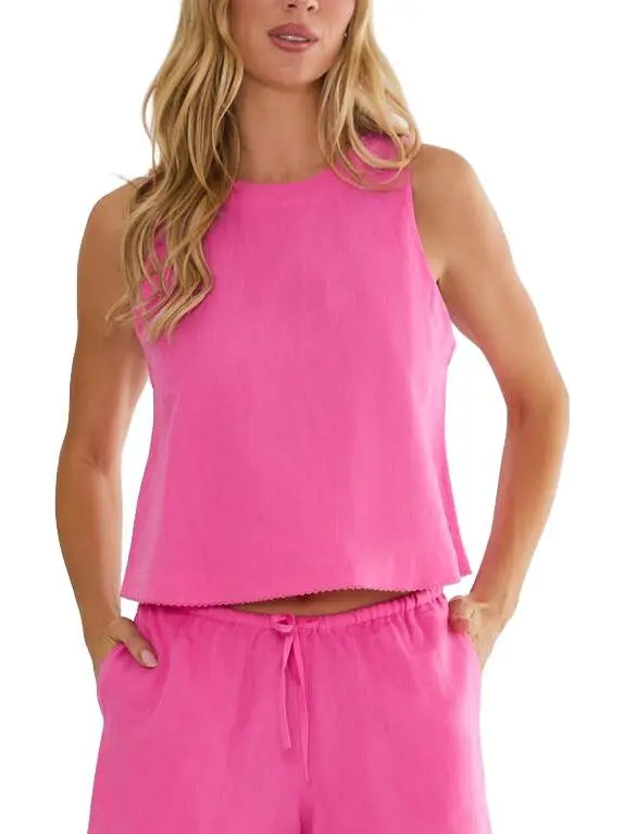 Beach Riot Sleeveless Polka Dot Cover-up Top - Peony Pink