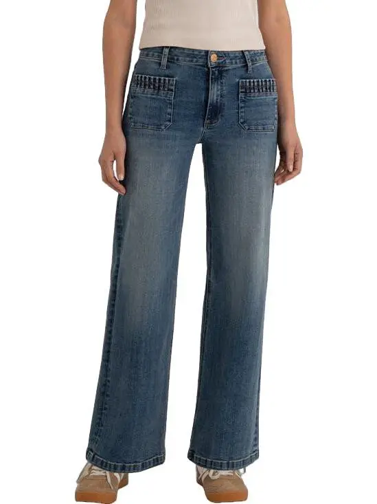 Kut From The Kloth Maya Patch Pocket High Waist Wide Leg Jeans - Affection