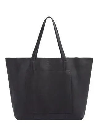 OSPREY LONDON Vintage Santa Fe Leather Tote Bag - Black