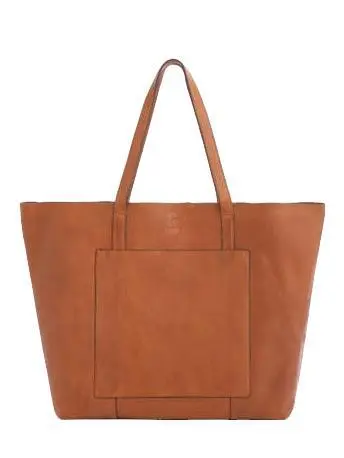 OSPREY LONDON Vintage Santa Fe Leather Tote Bag - Tan