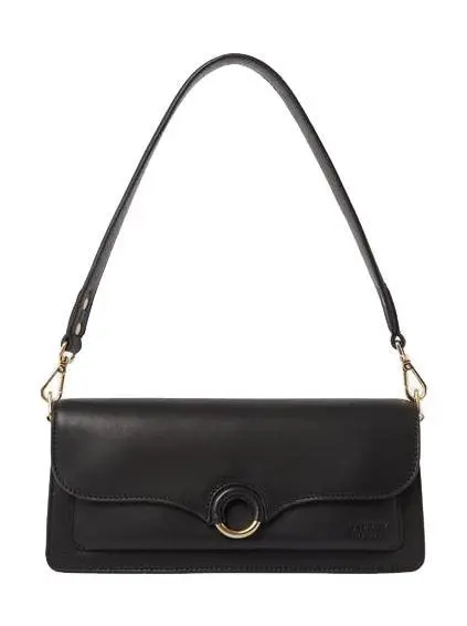 OSPREY LONDON Marlow Leather Shoulder Bag - Black
