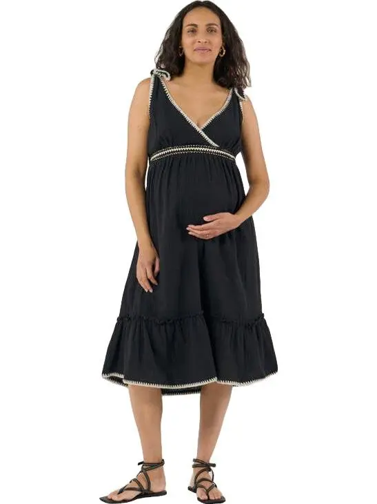 CACHE COEUR Gaia Bohemian Midi Dress - Black