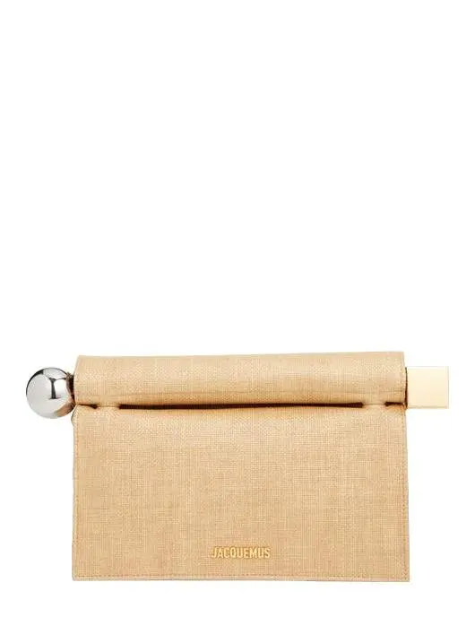 Jacquemus Rond Carré Raffia Clutch - Natural 142