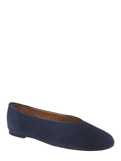REFORMATION Blaine Leather Ballet Flats - Navy