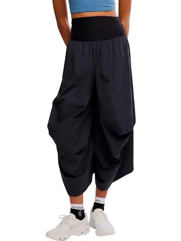 Free People Way Back Convertible Crop Pants - Black