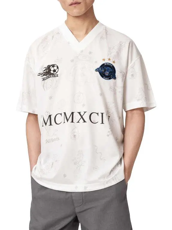 ALLSAINTS Terra Soccer Jersey - Ashen White