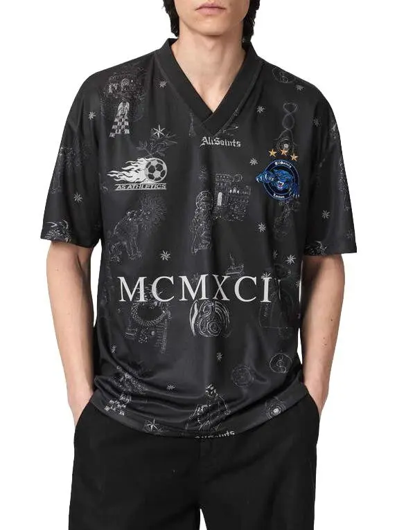 ALLSAINTS Terra Soccer Jersey - Jet Black