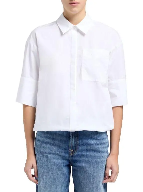 7 For All Mankind Cotton Shirt - Popeline Optica
