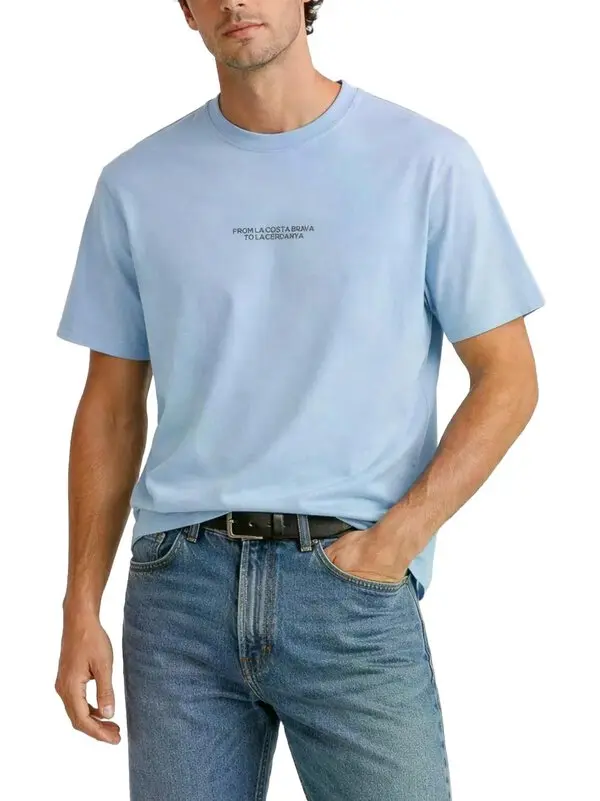 LES HÉRITIERS Slogan Print T-shirt - Blue