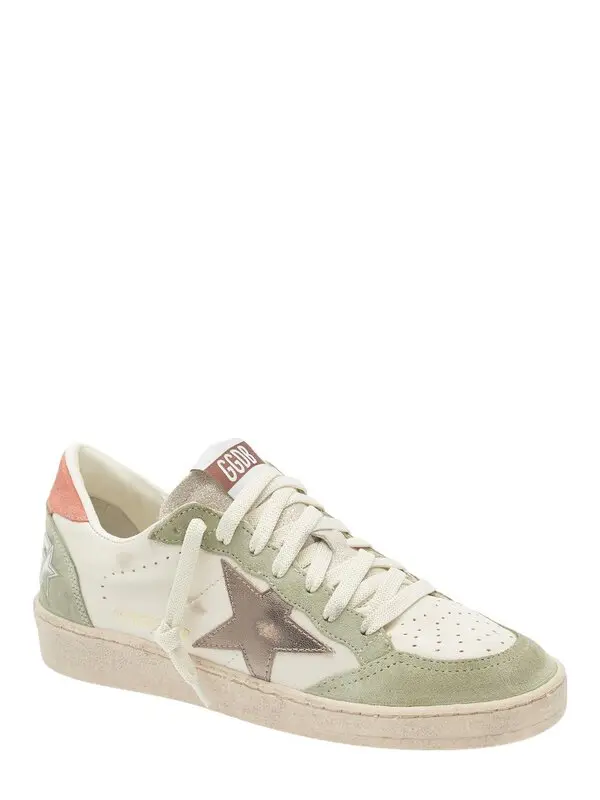 GOLDEN GOOSE Ball Star Sneakers - Butter/grey/sage Green