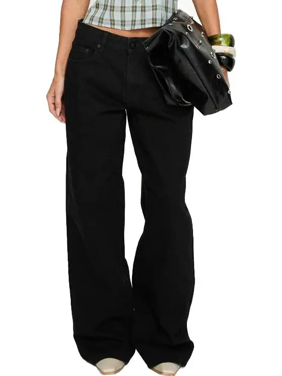 Princess Polly Serenitia Relaxed Jeans - Jet Black