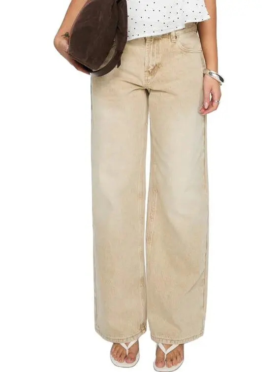 Princess Polly Serenitia Relaxed Jeans - Sandy Brown Wash