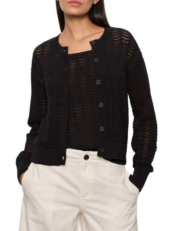 Sanctuary Pointelle Cardigan - Black
