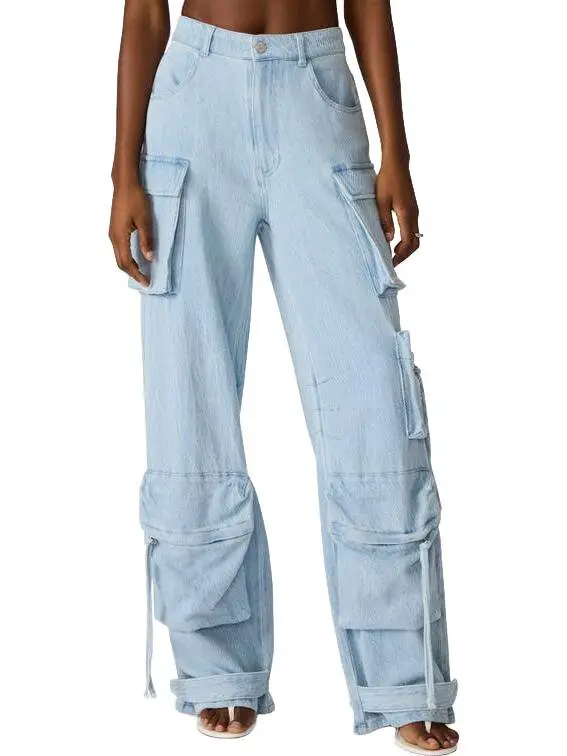 Steve Madden Cargo Jeans - Faded Blue