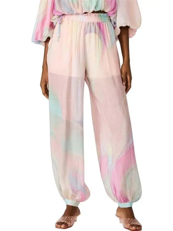 Steve Madden Auda Colorblock Parachute Pants - Pastel Multi