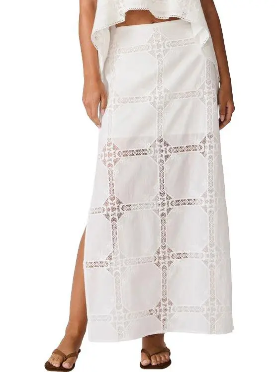 Steve Madden Monique Lace And Embroidery Detail Maxi Skirt - Antique