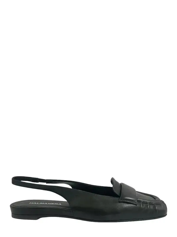 HALMANERA Ruched Slingback Mules - Black