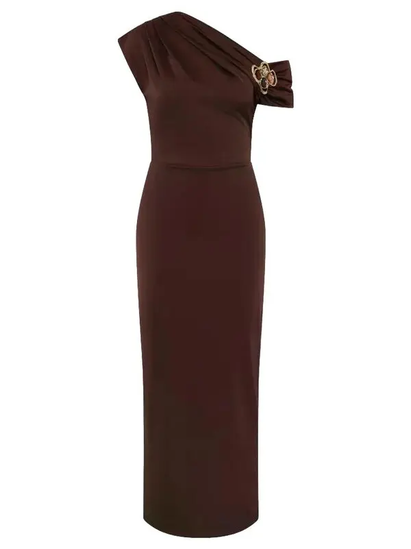 Rebecca Vallance Hazine Embellished Midi Dress - Brown