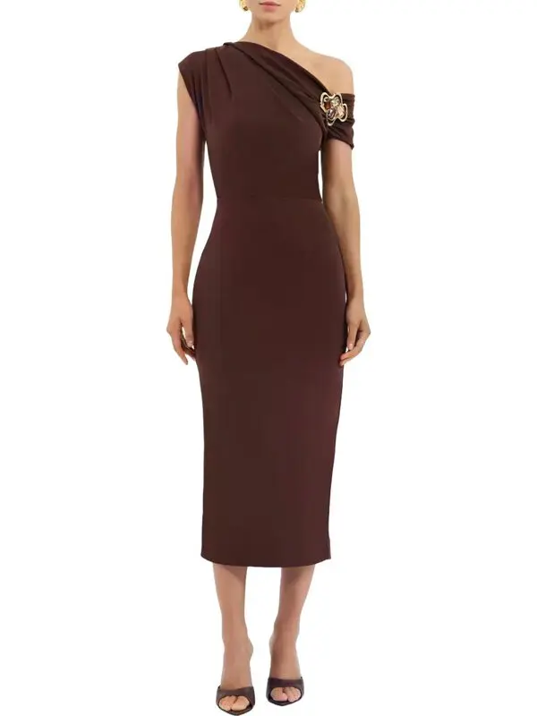 Rebecca Vallance Hazine Embellished Midi Dress - Brown